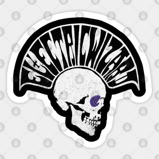 Electric Wizard Mohawk Skull Fanart - Electric Wizard - Sticker | TeePublic