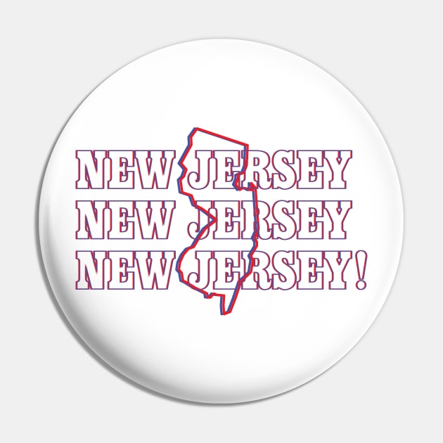 New Jersey State Map & Label - New Jersey State - Pin | TeePublic