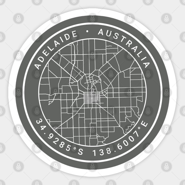 Adelaide Map - Adelaide - Sticker | TeePublic