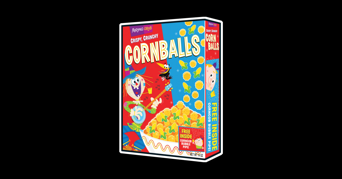 Cornballs Cereal Box Design - Cereal Box - Sticker | TeePublic