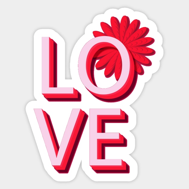 Pink Love Word - Love - Sticker | TeePublic