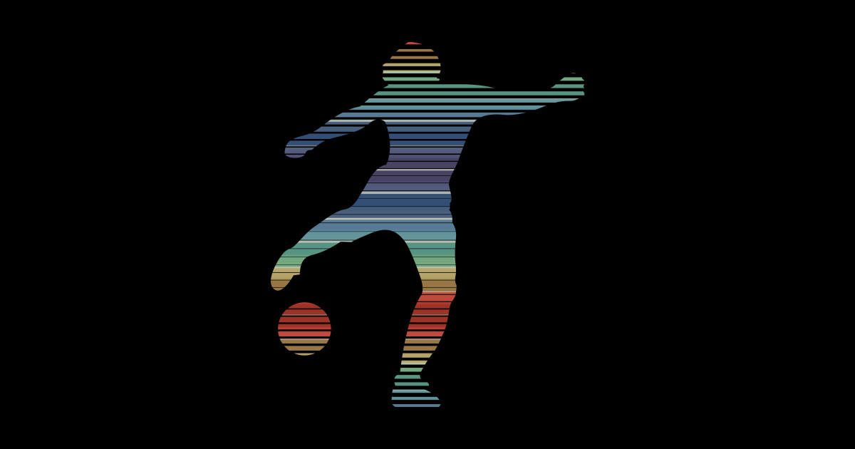 Retro Footballer In 80s Rainbow Colors - Retro Footballer In Rainbow ...