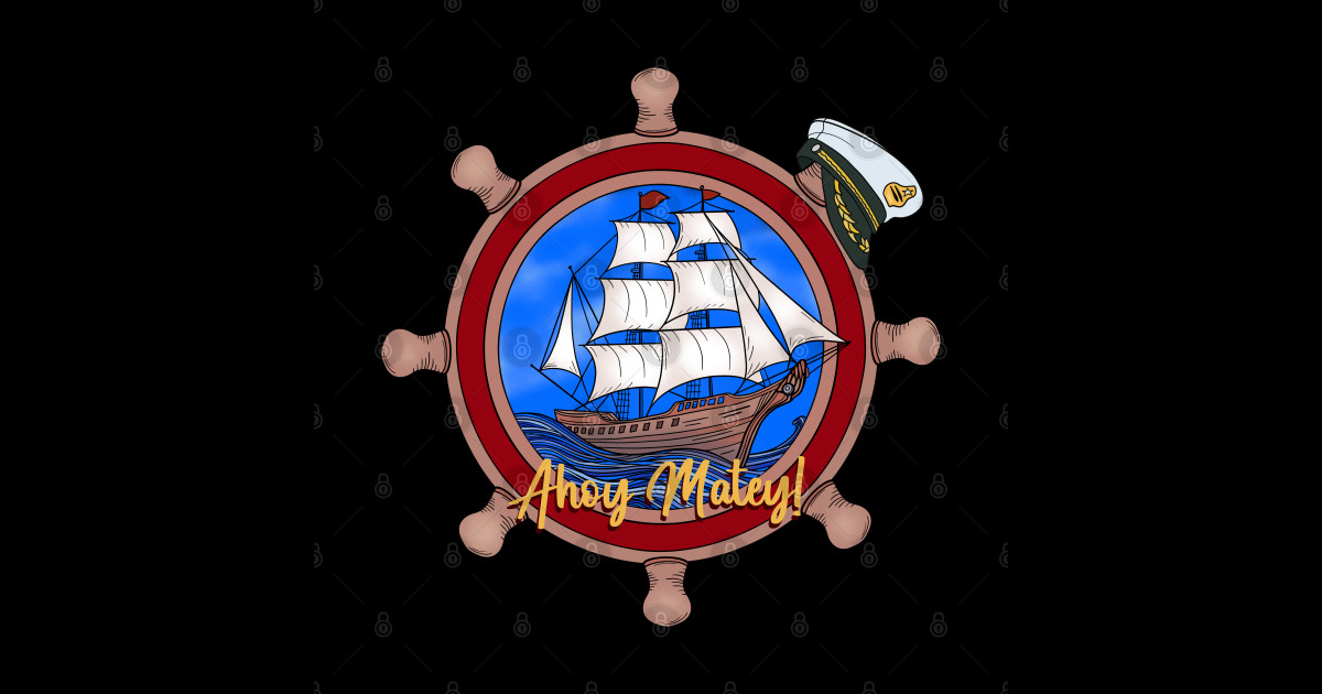 Ahoy Matey Nautical design - Ahoy Matey - Sticker | TeePublic