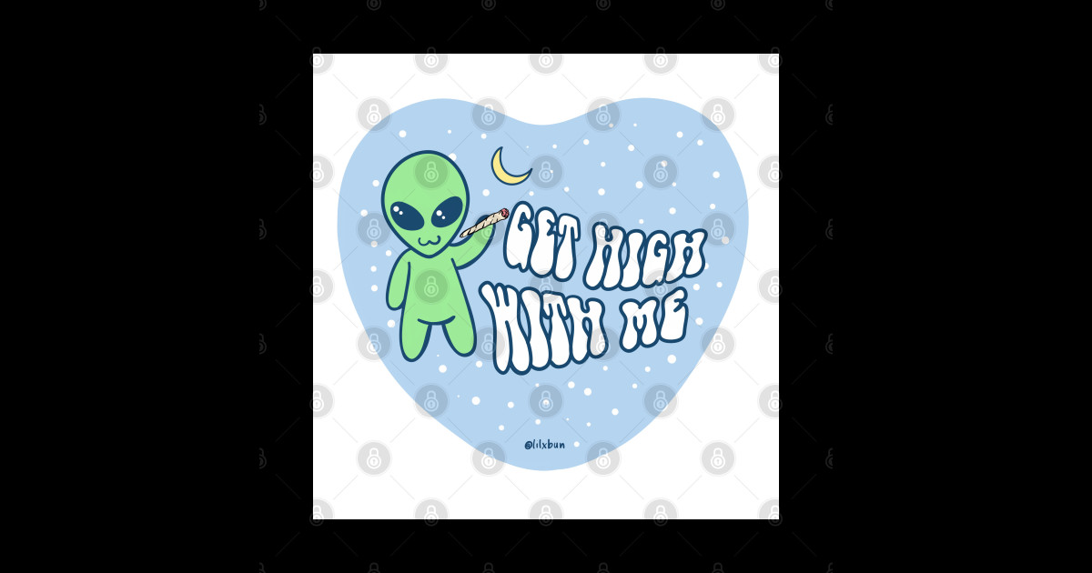 Alien Stoner Sticker - lilxbun sticker - Stoner Sticker - Sticker ...
