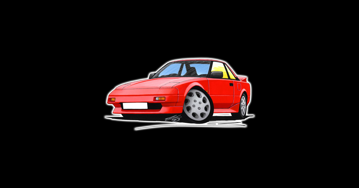 Toyota MR2 (Mk1) Red - Toyota Mr2 - Sticker | TeePublic
