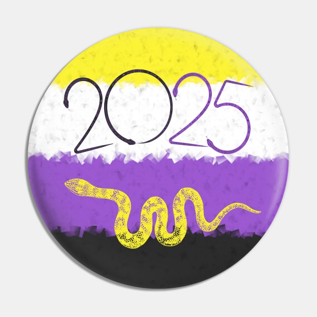 2025 Yellow Snake, Non-binary Pride flag cubism effect - 2025 Yellow ...