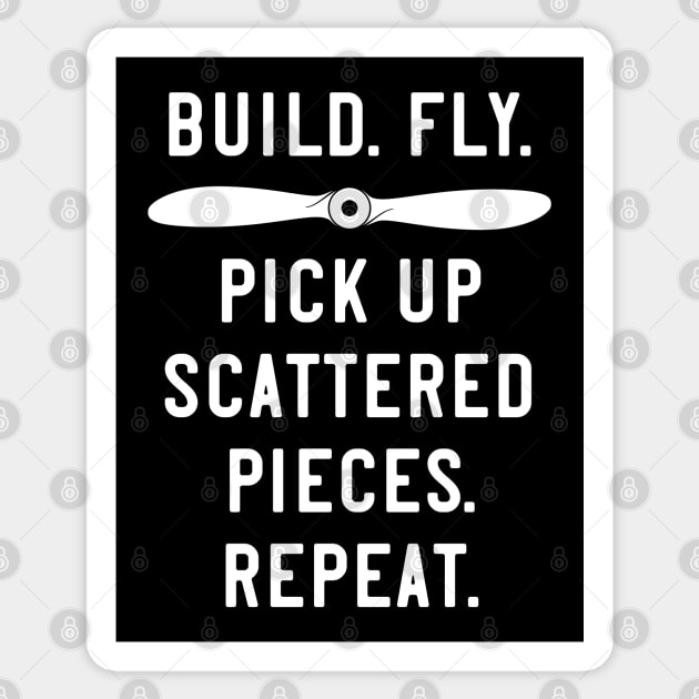 Funny RC Airplane Build Fly Crash Repeat - Rc Airplane - Sticker ...