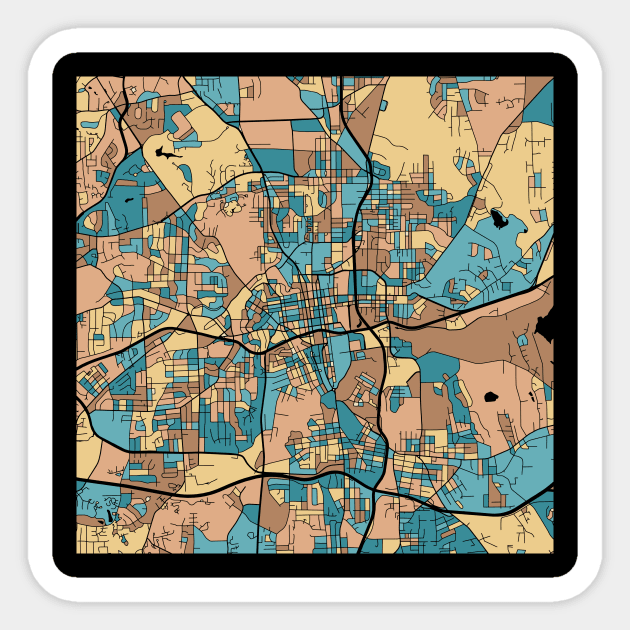 Winston-Salem Map Pattern in Mid Century Pastel - Winston Salem Map ...
