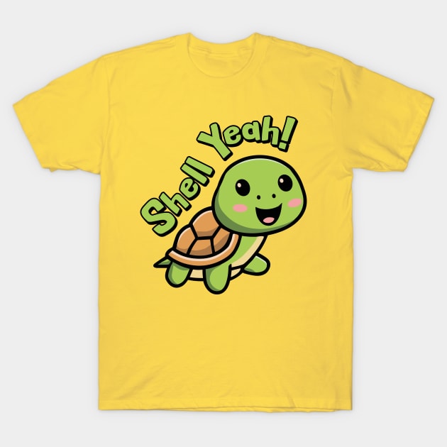 Shell Yeah! Cute Kawaii Turtle Cartoon - Cute Turtle - T-Shirt | TeePublic