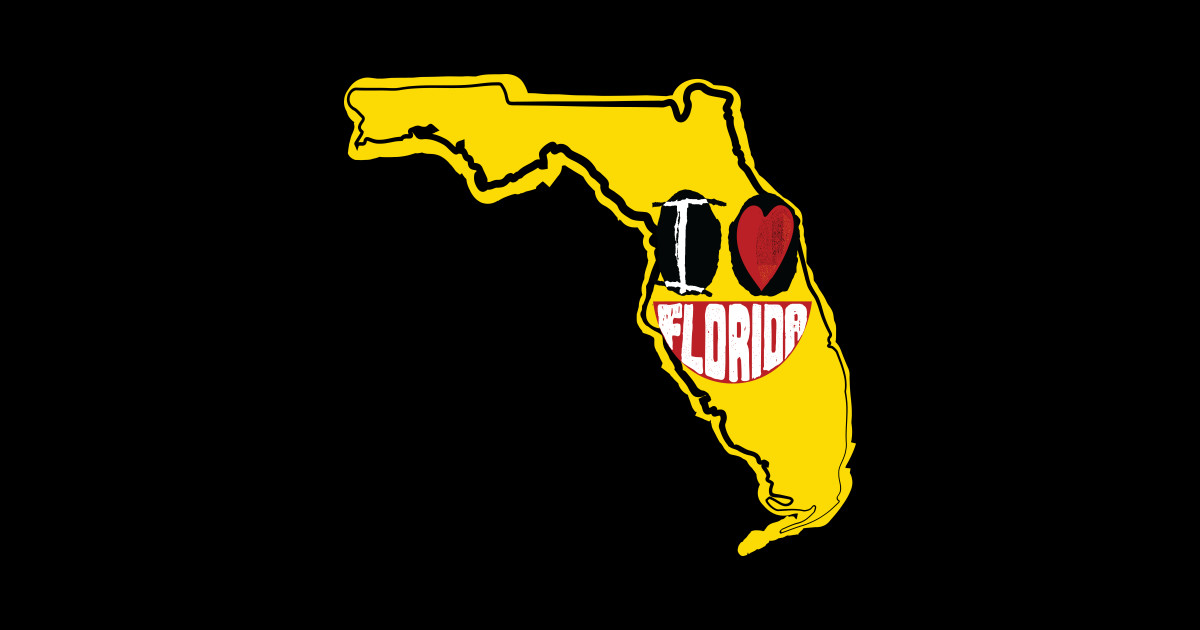 I Love Florida Smiling Happy Face - I Love Florida - Sticker | TeePublic