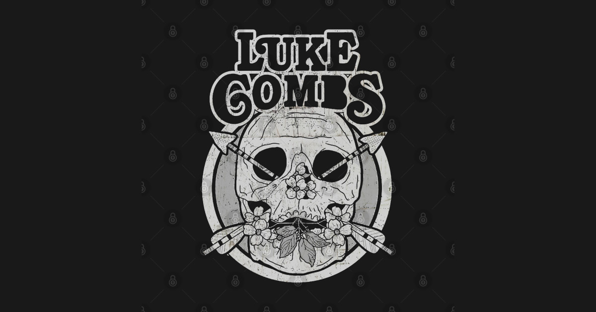 Vintage Skull Luke Combs - Luke Combs - T-Shirt | TeePublic