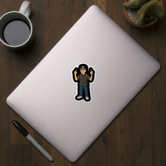 Mike D Funny Middle Finger - Cartoons - Sticker | TeePublic