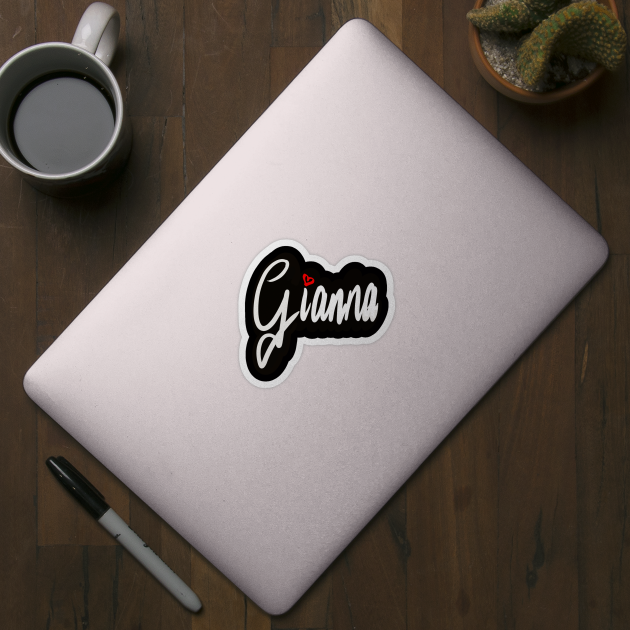 Gianna girls name woman’s first name in white cursive calligraphy ...