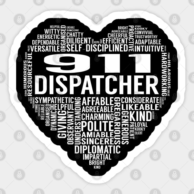911 Dispatcher Heart - 911 Dispatcher - Sticker | TeePublic