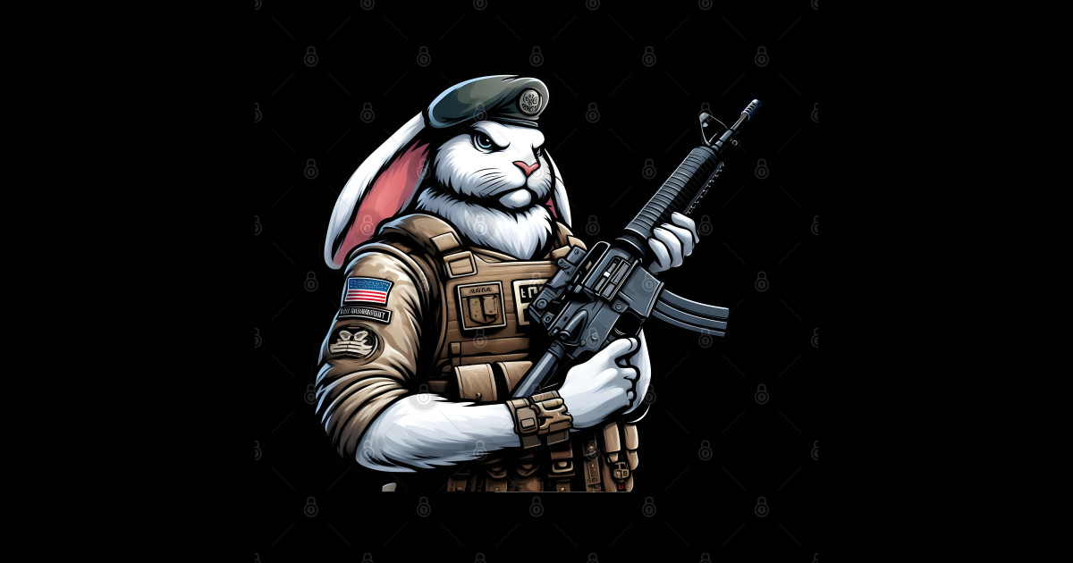 Tactical Rabbit - Rabbit - Sticker | TeePublic