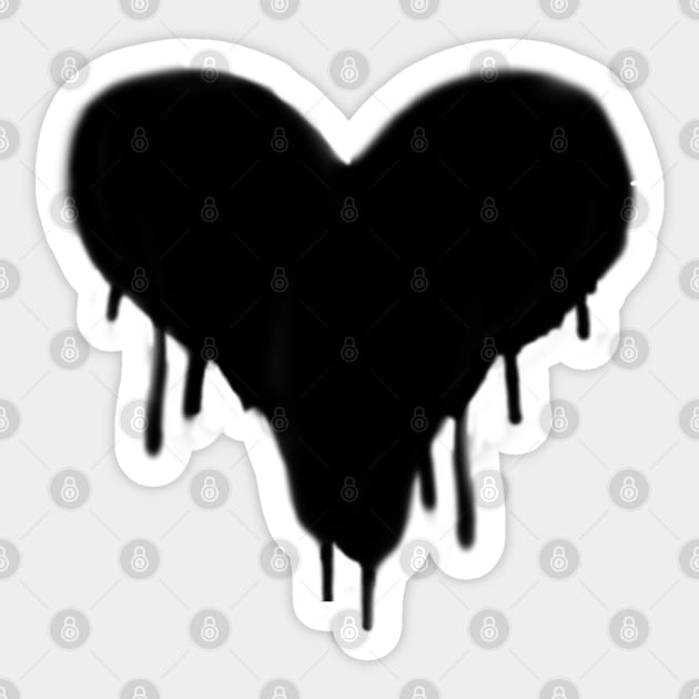 Dripping Black Heart - Dripping Black Heart - Sticker | TeePublic
