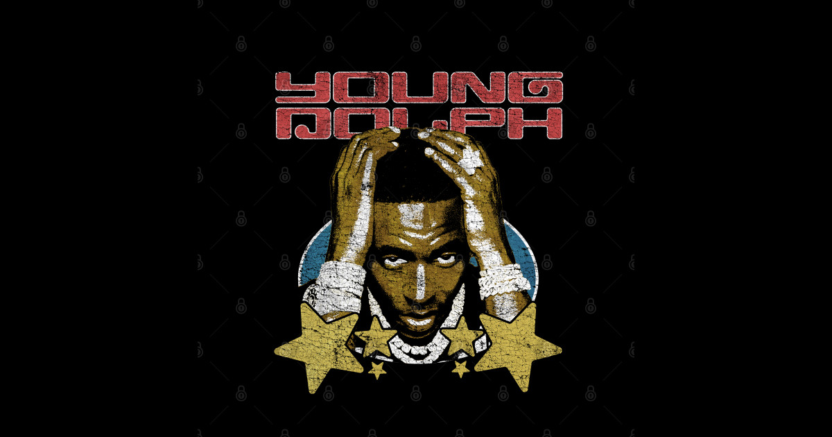 Young Dolph Rapper Vintage Cracked - Young Dolph - Sticker | TeePublic