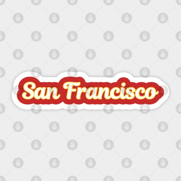 San Francisco Script - San Francisco 49ers - Sticker | TeePublic
