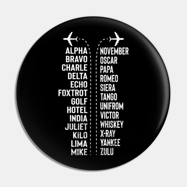 Phonetic Alphabet Pilot Funny Aviation Lover - Aviation Lover - Pin ...