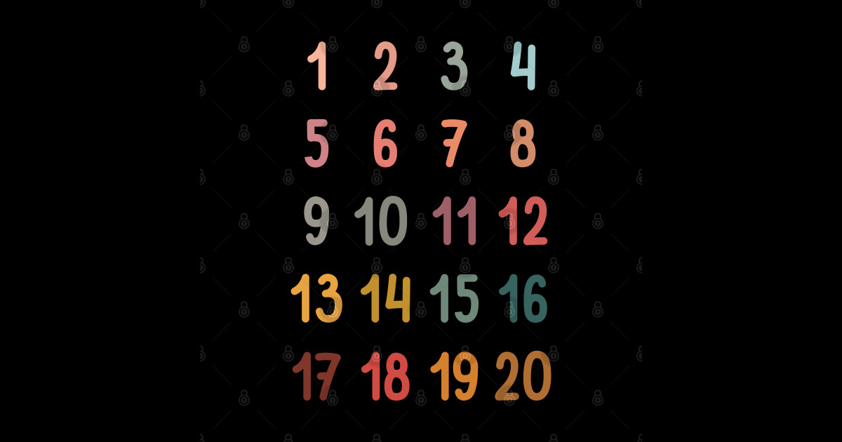 Numbers in Soft Boho Rainbow Colors for Kids - Numbers - Sticker ...