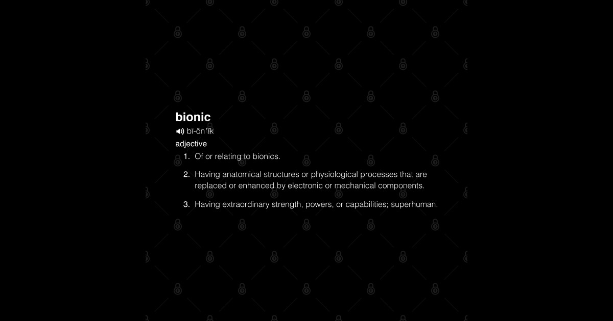 Bionic Definition in White - Prosthetic - Sticker | TeePublic