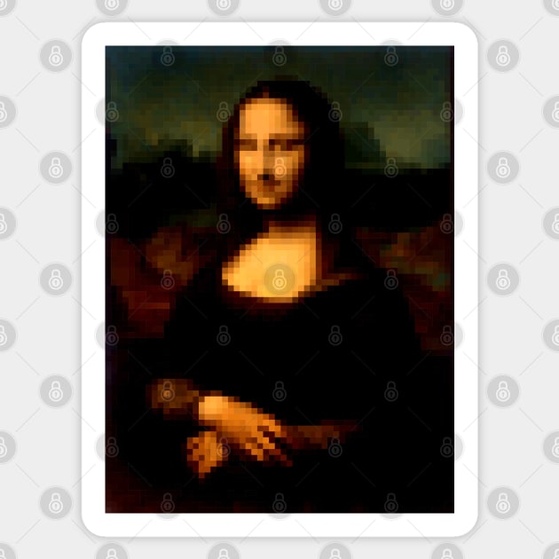 8 bit Mona Lisa painting - Mona Lisa - Sticker | TeePublic