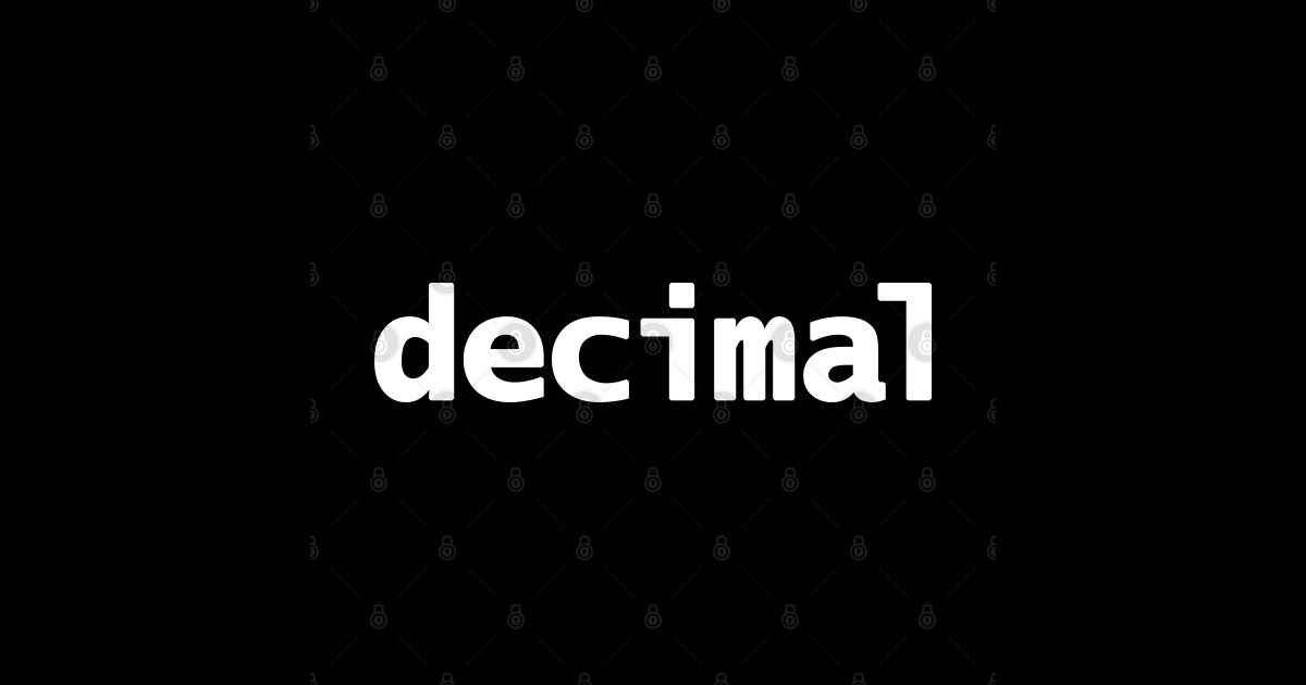 Decimal Minimal Typography White Text - Math - Sticker | TeePublic