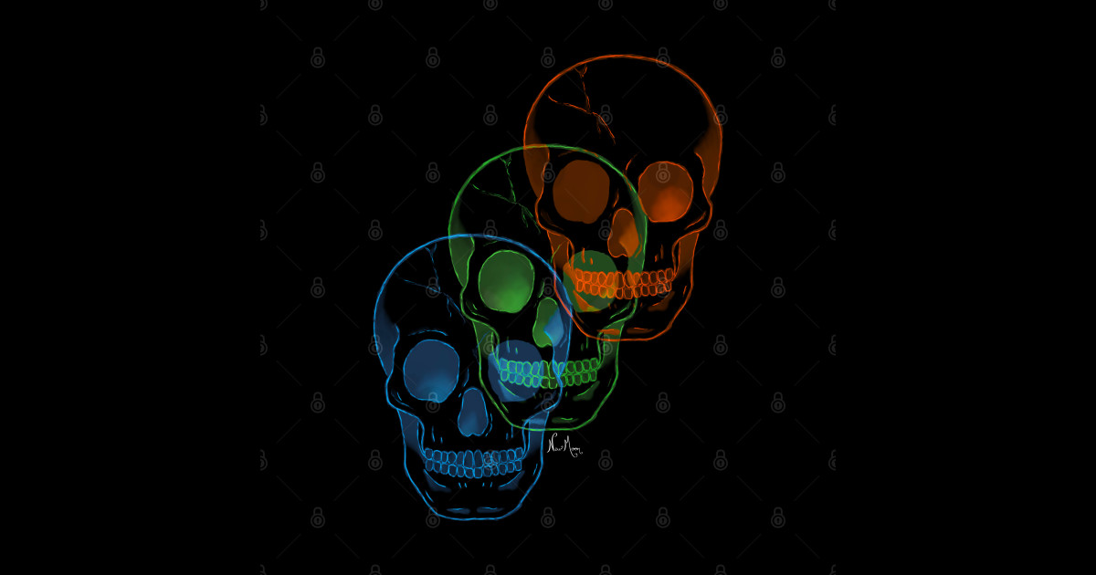 Chromatic Skulls - Skulls - Sticker | TeePublic