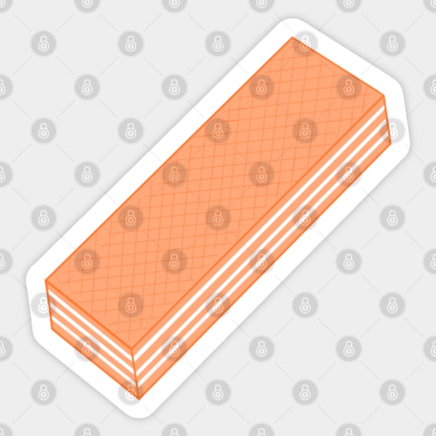 Cute orange wafer biscuit - Cute Food - Sticker | TeePublic
