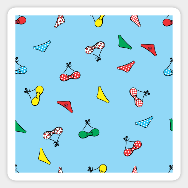 cute bikinis blue - Bikini - Sticker | TeePublic