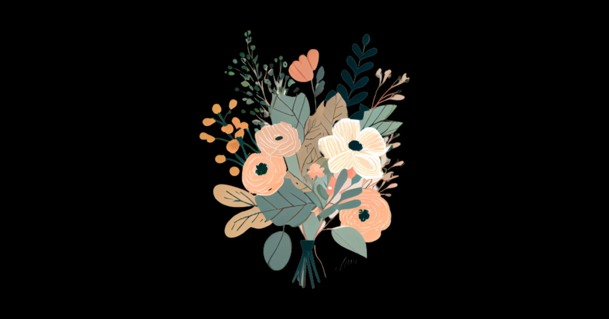 Soft Pastel Flower Bouquet - Pastel Flowers - Sticker | TeePublic