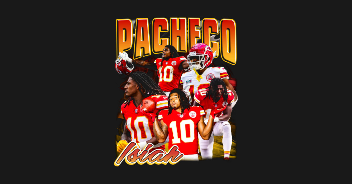 Isiah Pacheco Vintage Collage - Isiah Pacheco - T-Shirt | TeePublic