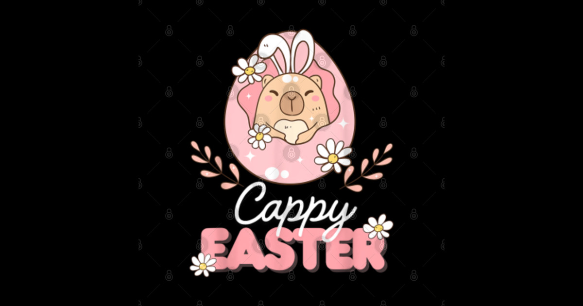 Cute Funny Capy Capybara Bunny Cappy Easter - Capybara Bunny - Sticker ...
