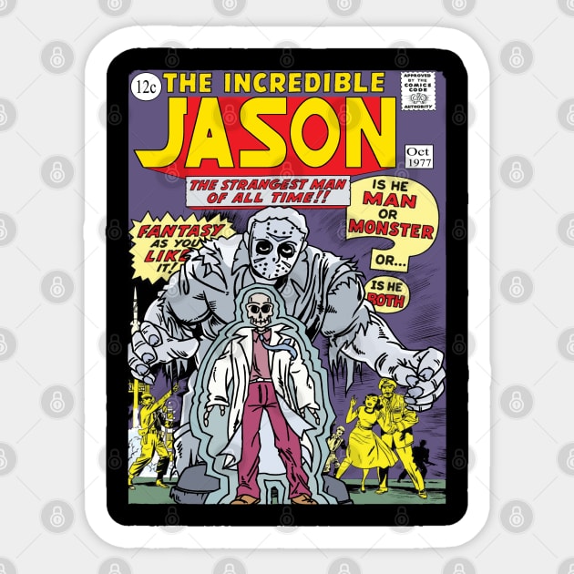 Incredible Jason comic cover No1 - Jason - Sticker | TeePublic
