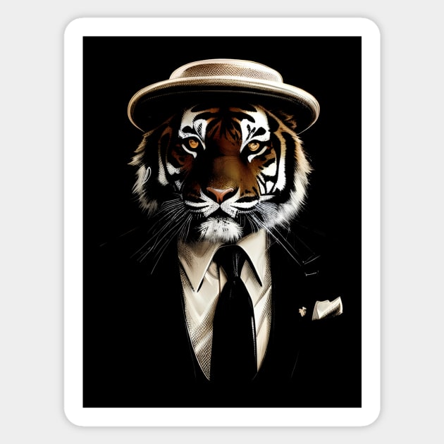Posh Golfer Tiger - Millionaire Cat - Tiger - Sticker | TeePublic