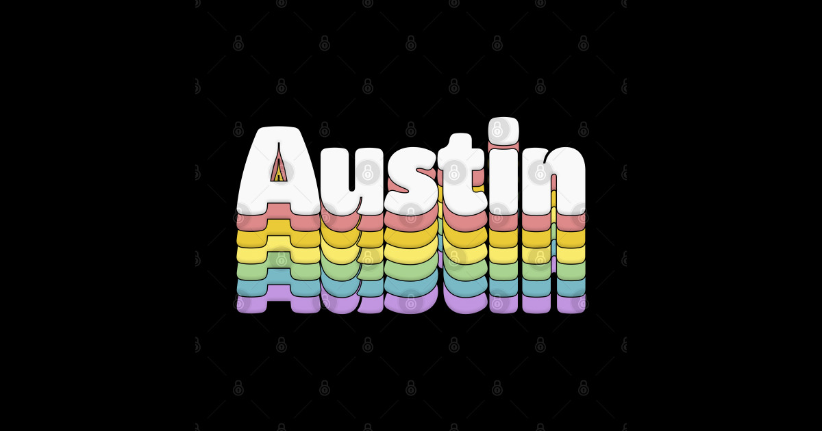 Austin, Texas //// Retro Typography Design - Austin Tx - Sticker ...