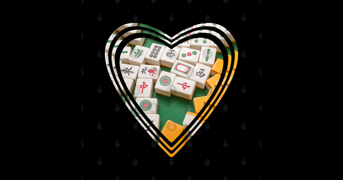 Mahjong tiles in heart | Mahjong player - Mahjong - T-Shirt | TeePublic