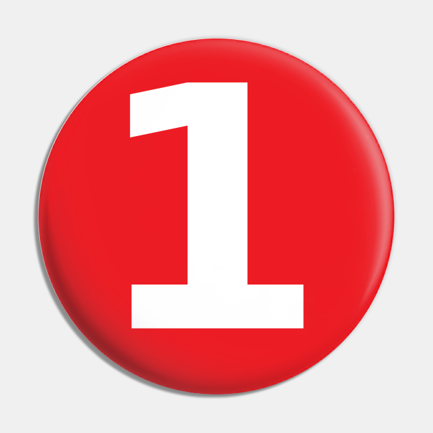 Number 1 Big Red Dot Letters & Numbers - Red - Pin | TeePublic
