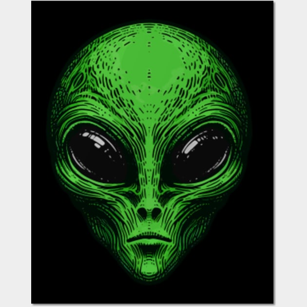 Green Alien Face Green Alien Face Head Hand Drawn Style Alien