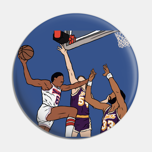 Dr. J Iconic Reverse Layup - Nba - Pin | TeePublic