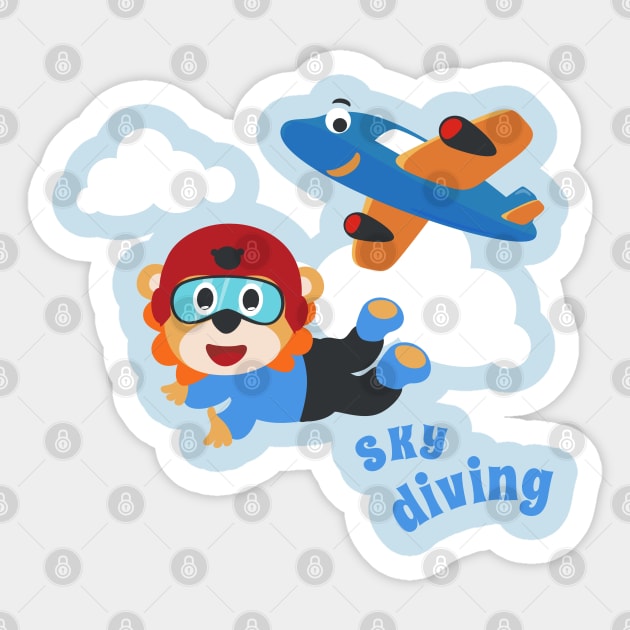 Vector illustration of a cute skydiver. - Skydiving Theme Party ...