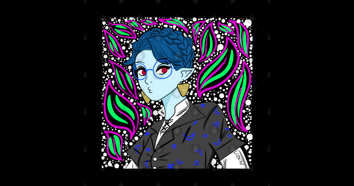 Maho shojo girl, dark elf waifu in kawaii pattern - Magical Girls ...