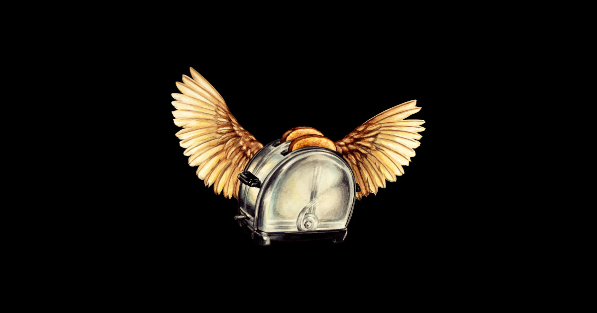 Flying Toaster - Funny - Sticker | TeePublic