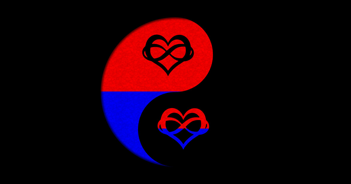 Polyamory Pride Yin and Yang Symbol in Pride Flag Colors - Polyamory ...