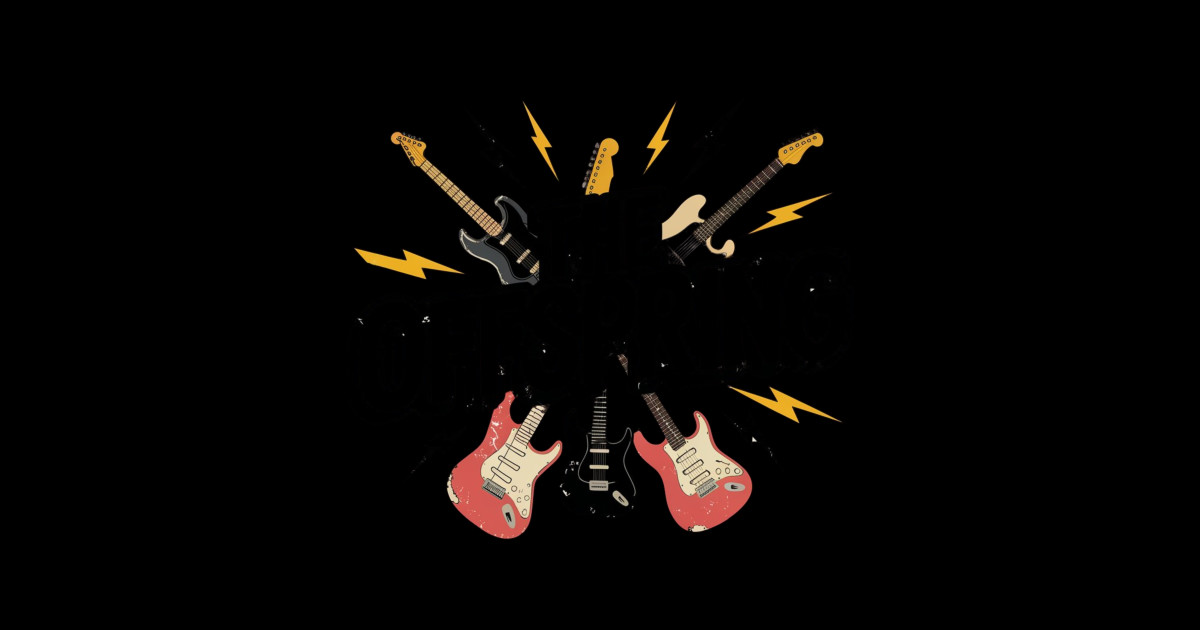 The Offspring Electric Lightning Guitars - Band - Sticker | TeePublic