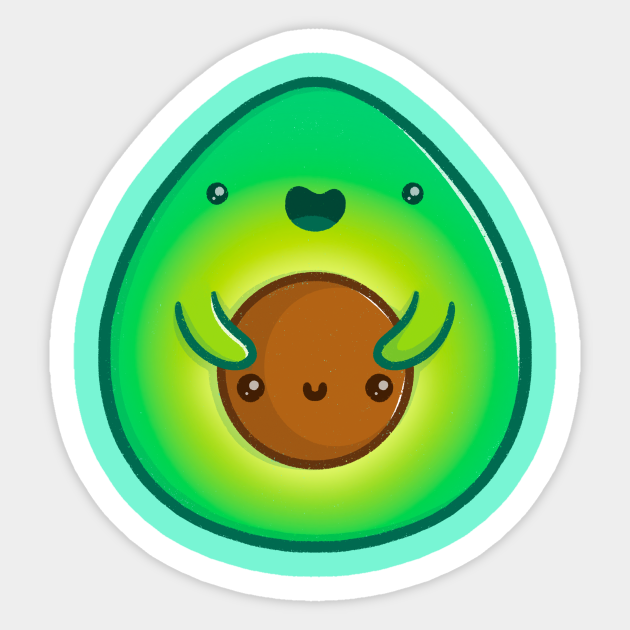 Avocuddle - Cute Kawaii Avocado - Avocado - Sticker | TeePublic