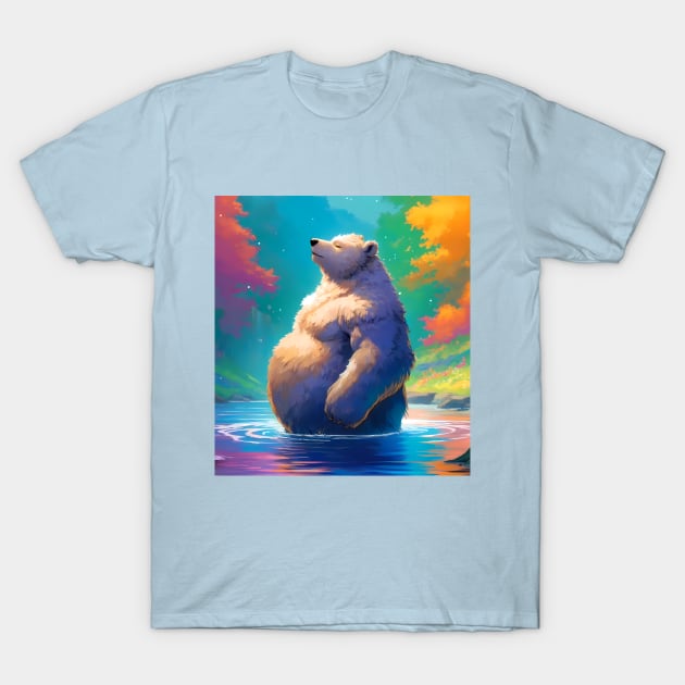 Bathing Bear Chubby Bara Furry Art - Furry - T-Shirt | TeePublic