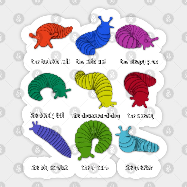 Slug Fidget Toy Funny Position Drawings - Slug - Sticker | TeePublic