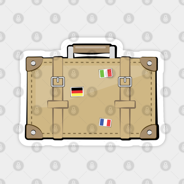 Old Suitcase - Vector Illustration - Retro Vintage Aesthetic - Magnet | TeePublic