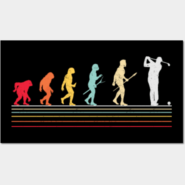 Funny Golf Player Evolution Of Man Sport Retro - Golf Player - Posters ...